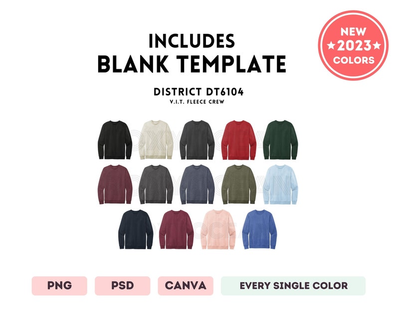 District DT6104 Color Size Chart EDITABLE Canva Template - Etsy