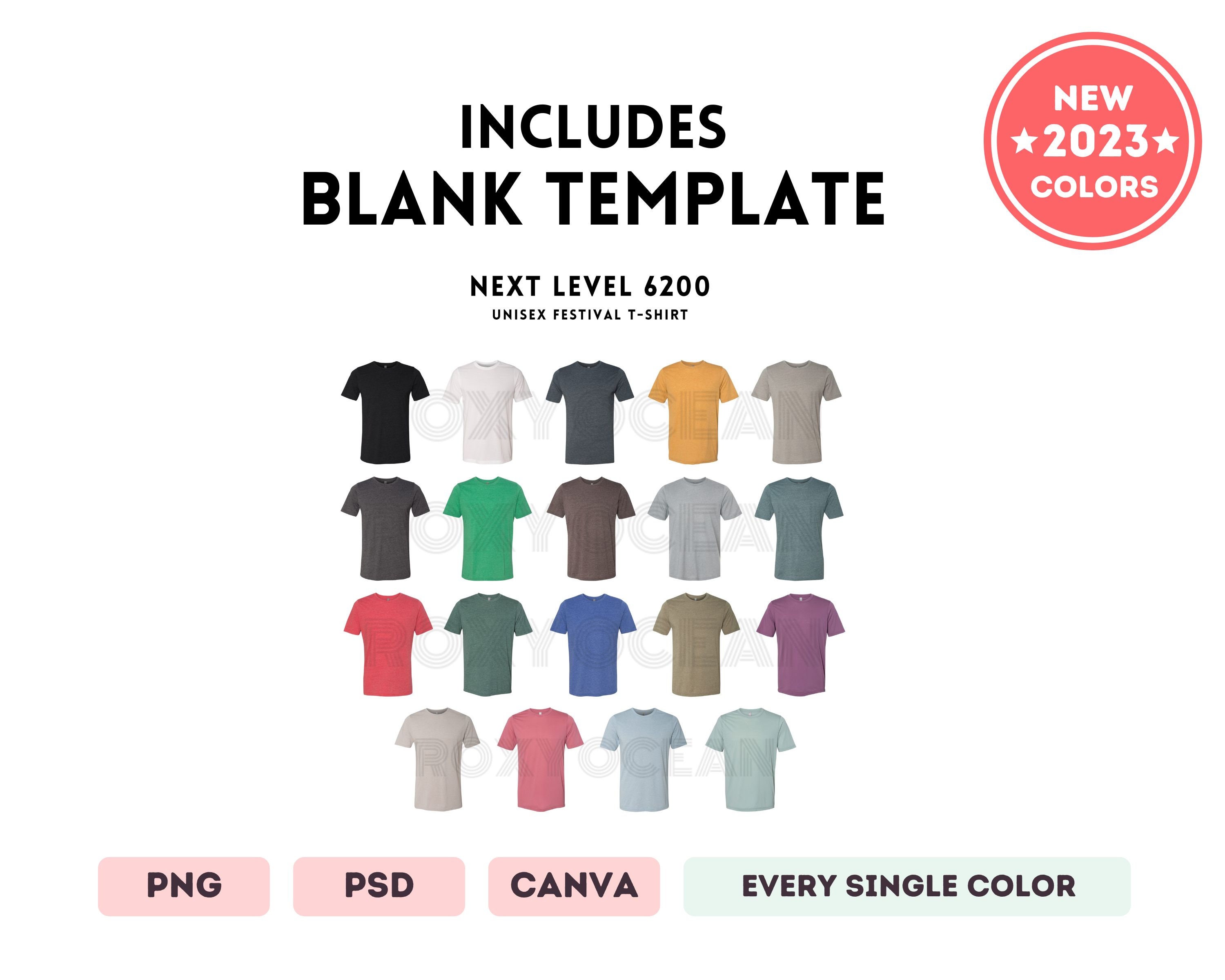 Next Level 6200 Color Size Chart EDITABLE Canva Template - Etsy Finland