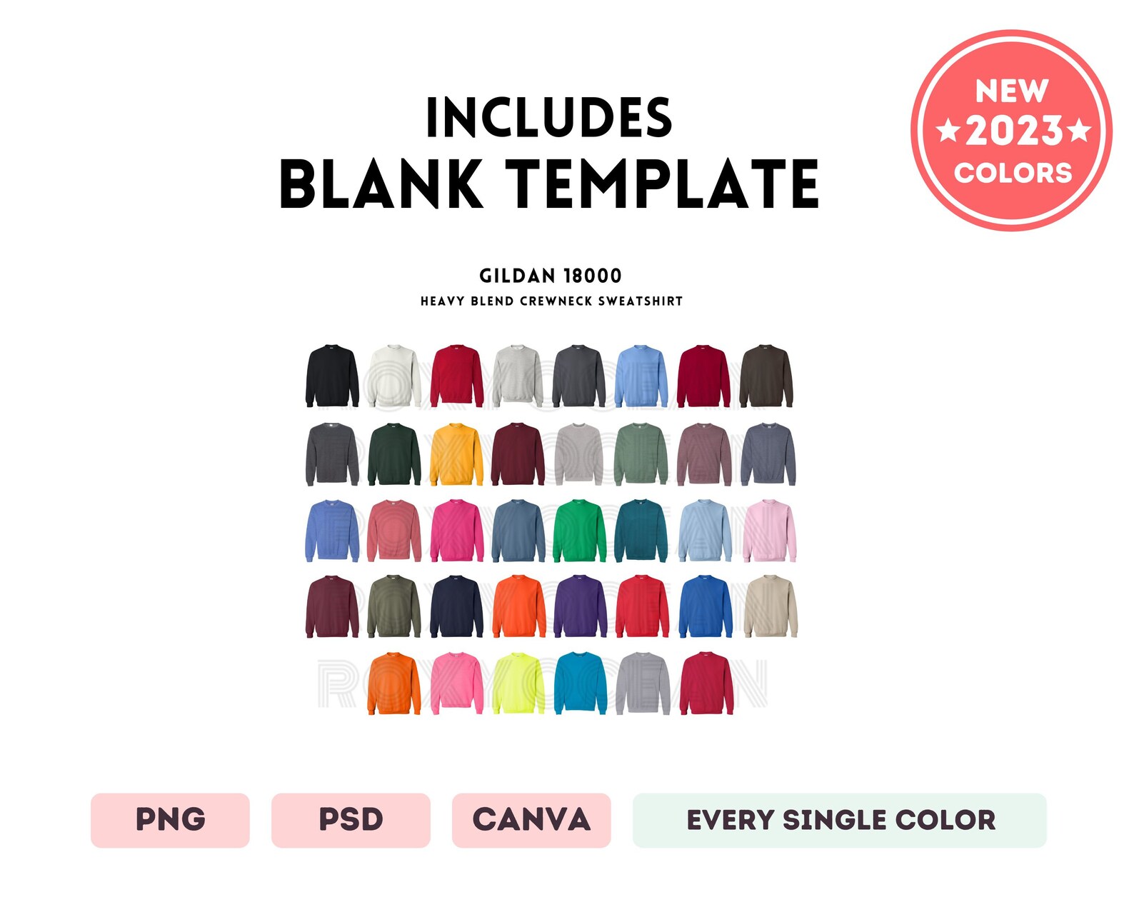 G180 Color Size Chart EDITABLE Canva Template G180 - Etsy Canada