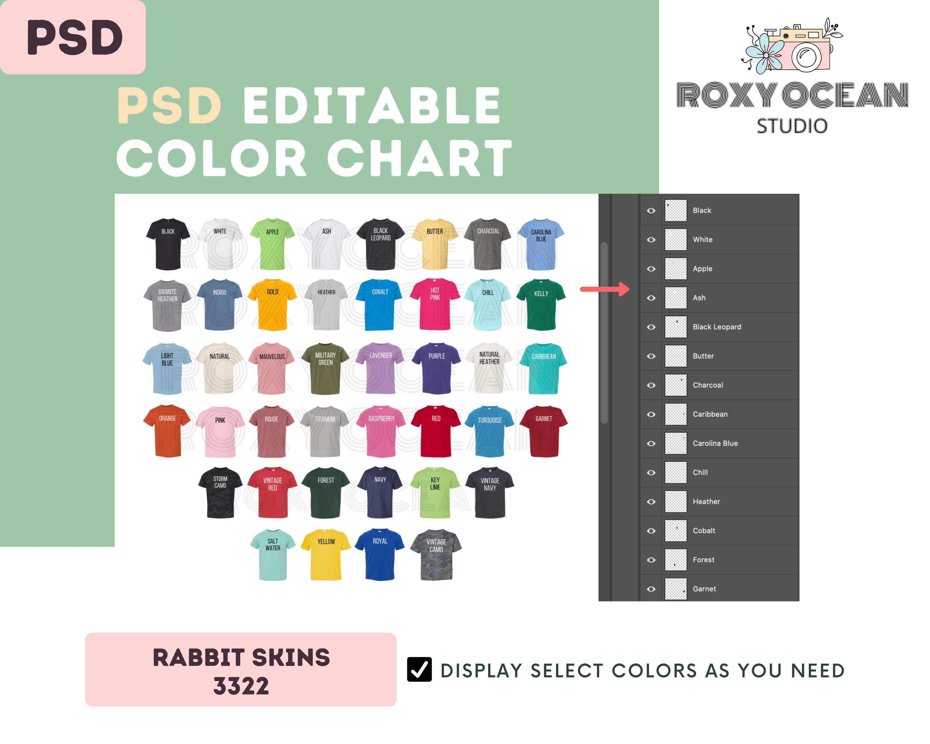 Rabbit Skins 3322 Color Size Chart EDITABLE Canva Template - Etsy
