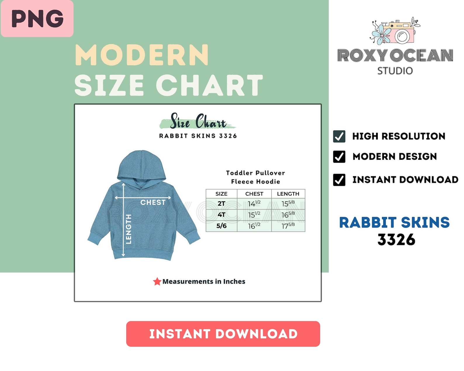 Rabbit Skins 3326 Color + Size Chart | EDITABLE Canva Template | 3326 ...