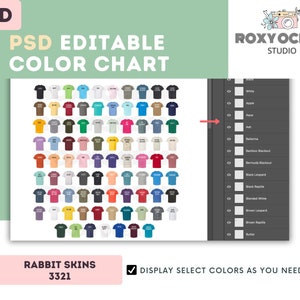 Rabbit Skins 3321 Color + Size Chart | EDITABLE Canva Template | 3321 ...