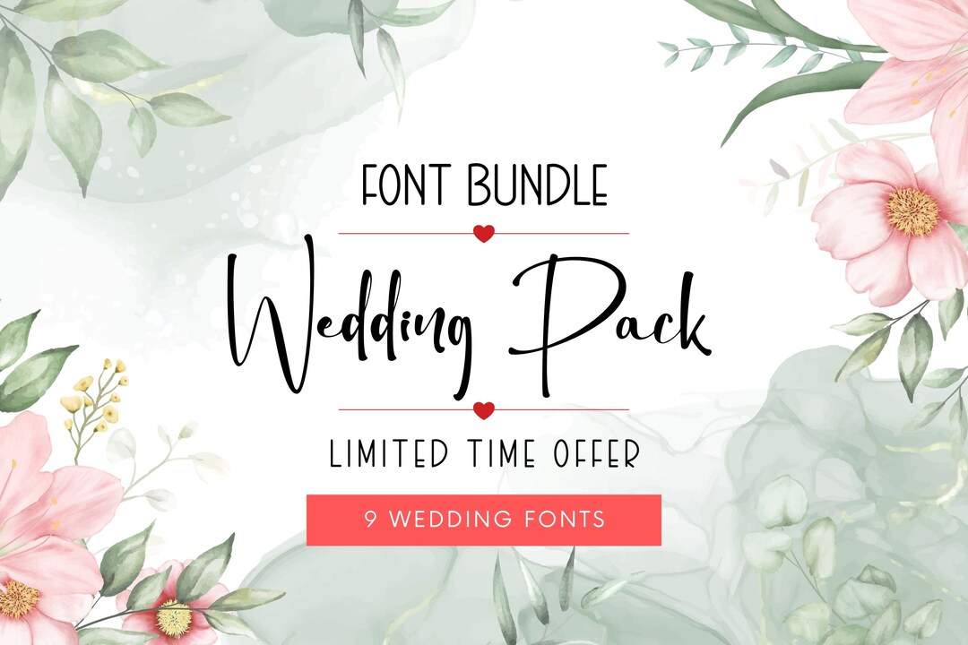 Wedding Font Bundle Calligraphy Fonts Handwritten Fonts Cricut Font ...