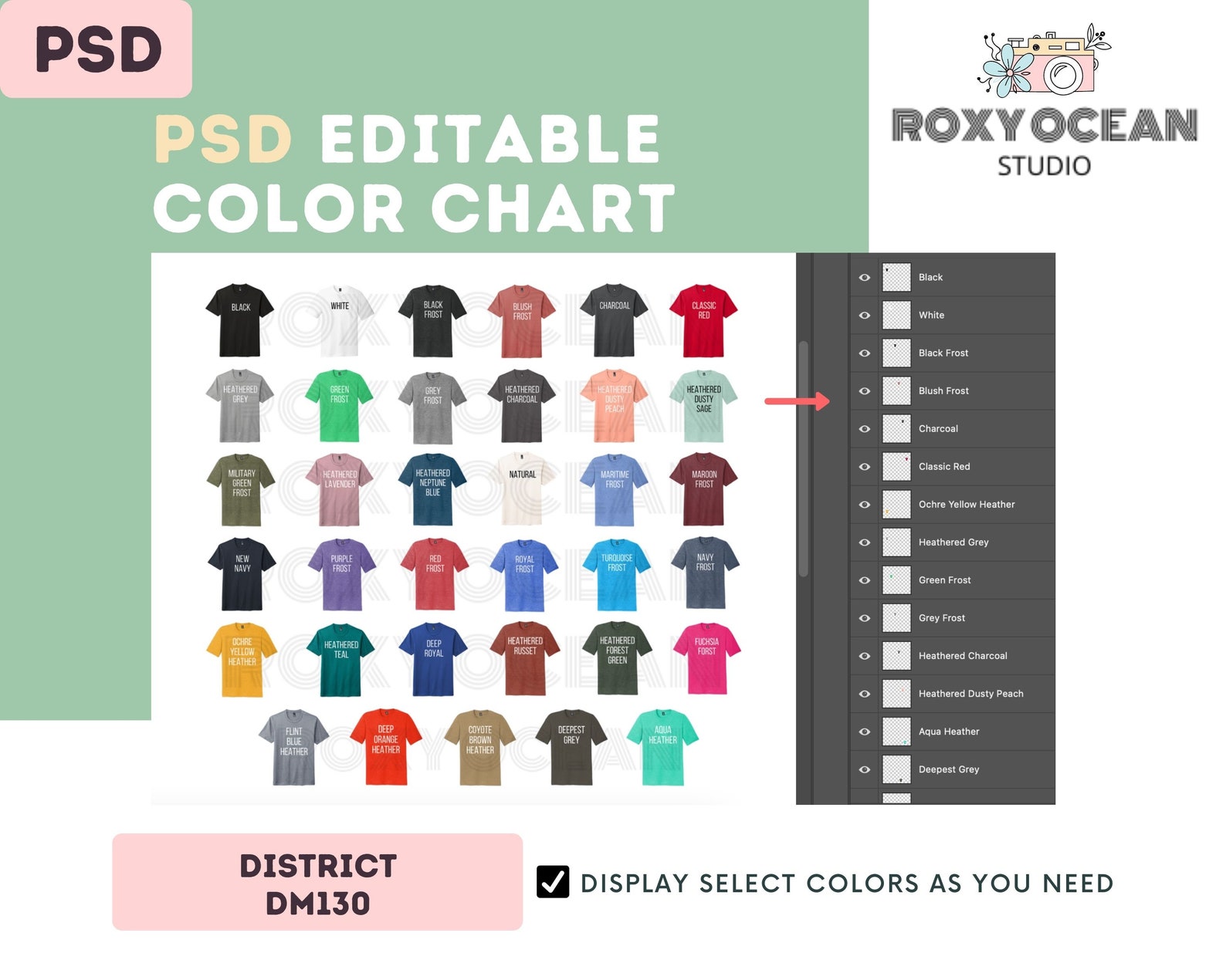District DM130 Color Size Chart EDITABLE Canva Template DM130 Perfect ...