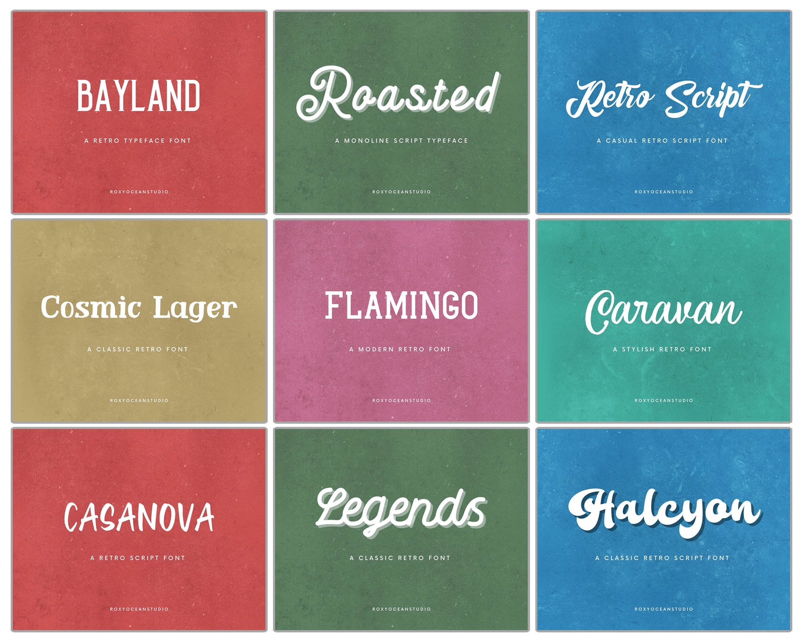 Retro Font Bundle Country Fonts Handwritten Fonts Cricut Fonts Vintage ...