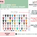 G240 Color + Size Chart | EDITABLE Canva Template | G240 Long Sleeve T ...