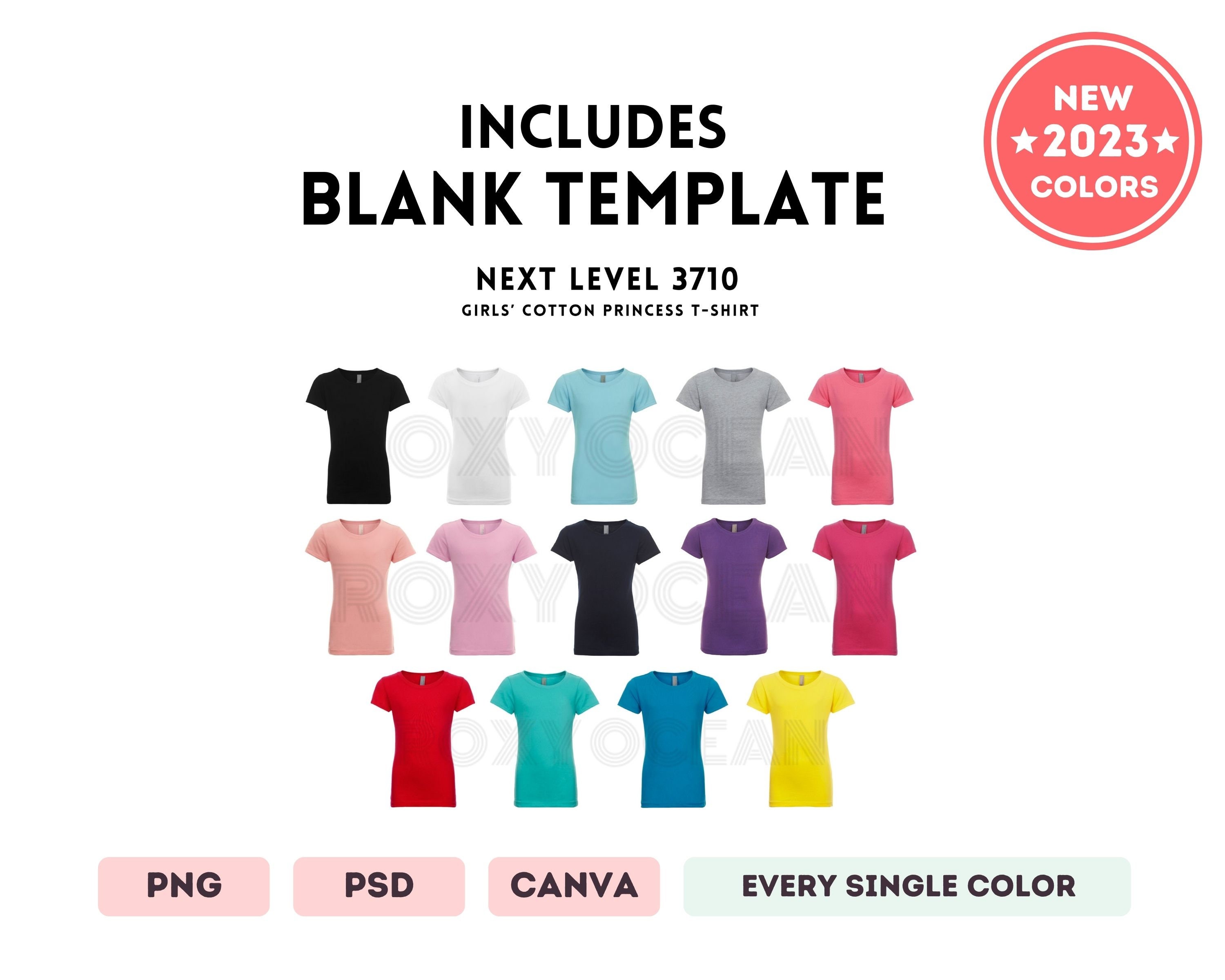 Next Level 3710 Color Size Chart EDITABLE Canva Template - Etsy