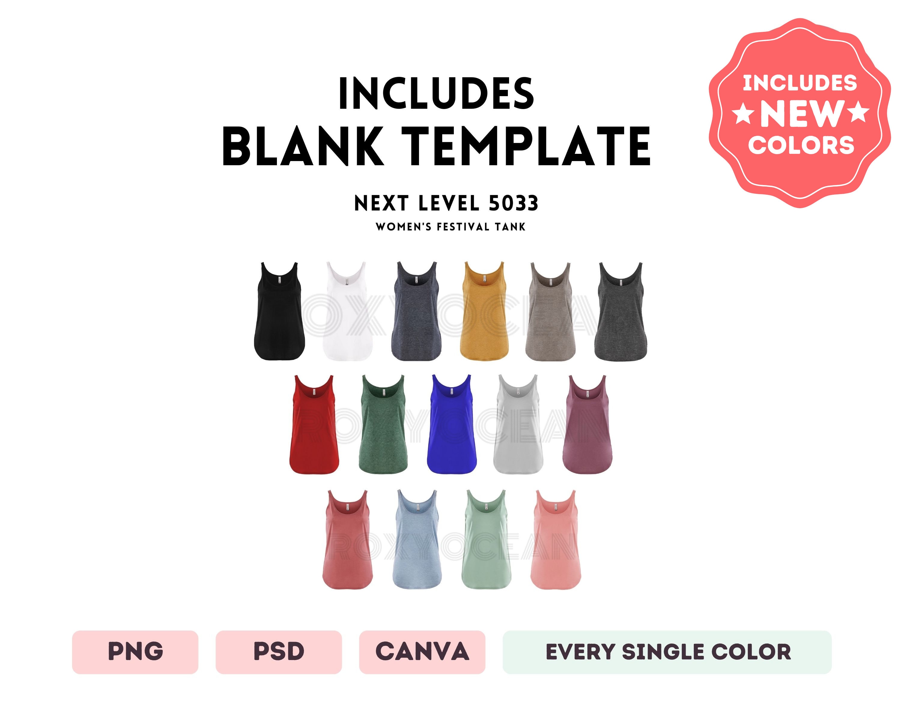 Next Level 5033 Color + Size Chart | EDITABLE Canva Template | 5033 ...