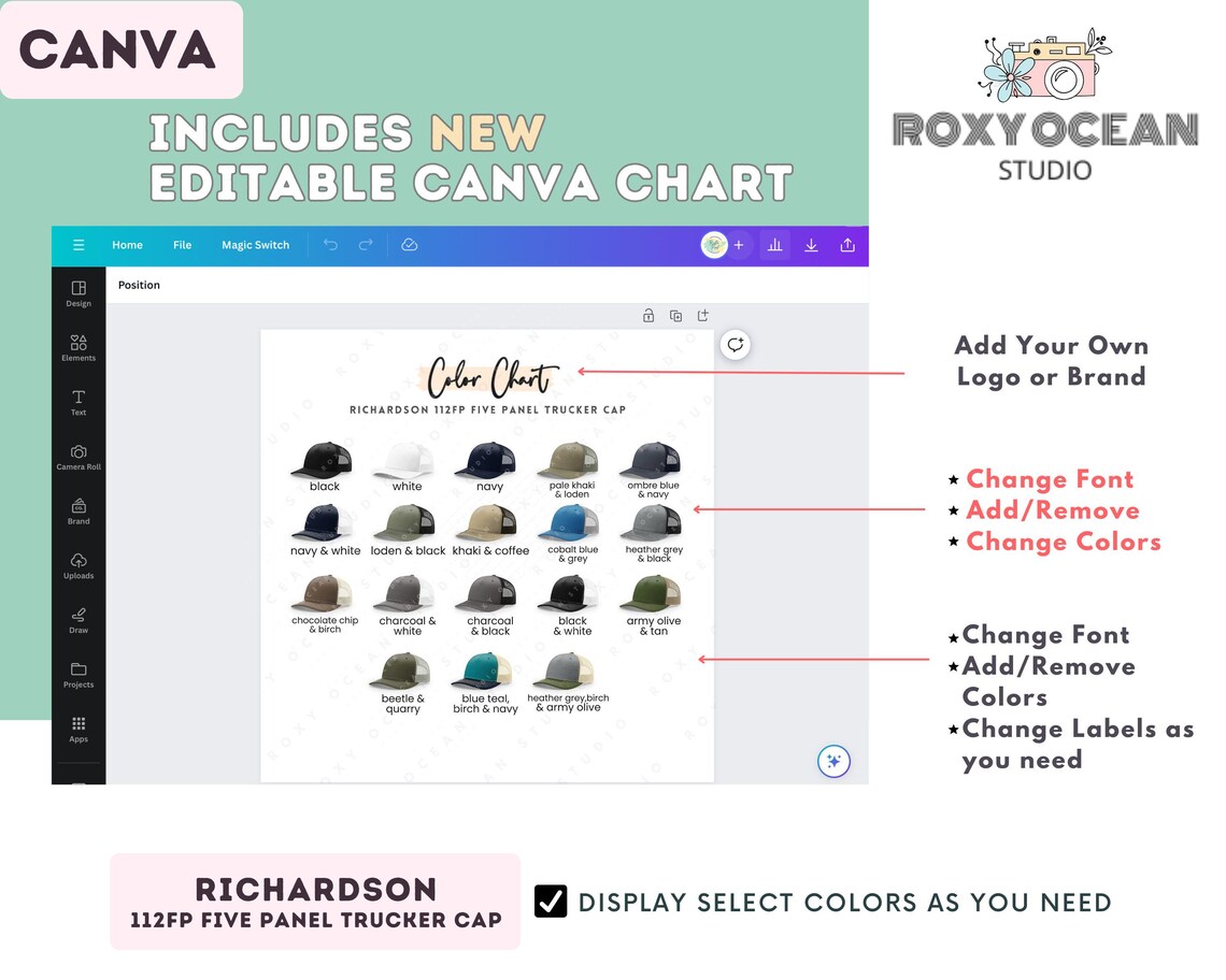 Richardson 112FP Color Chart | EDITABLE Canva Template | Richardson 5 ...