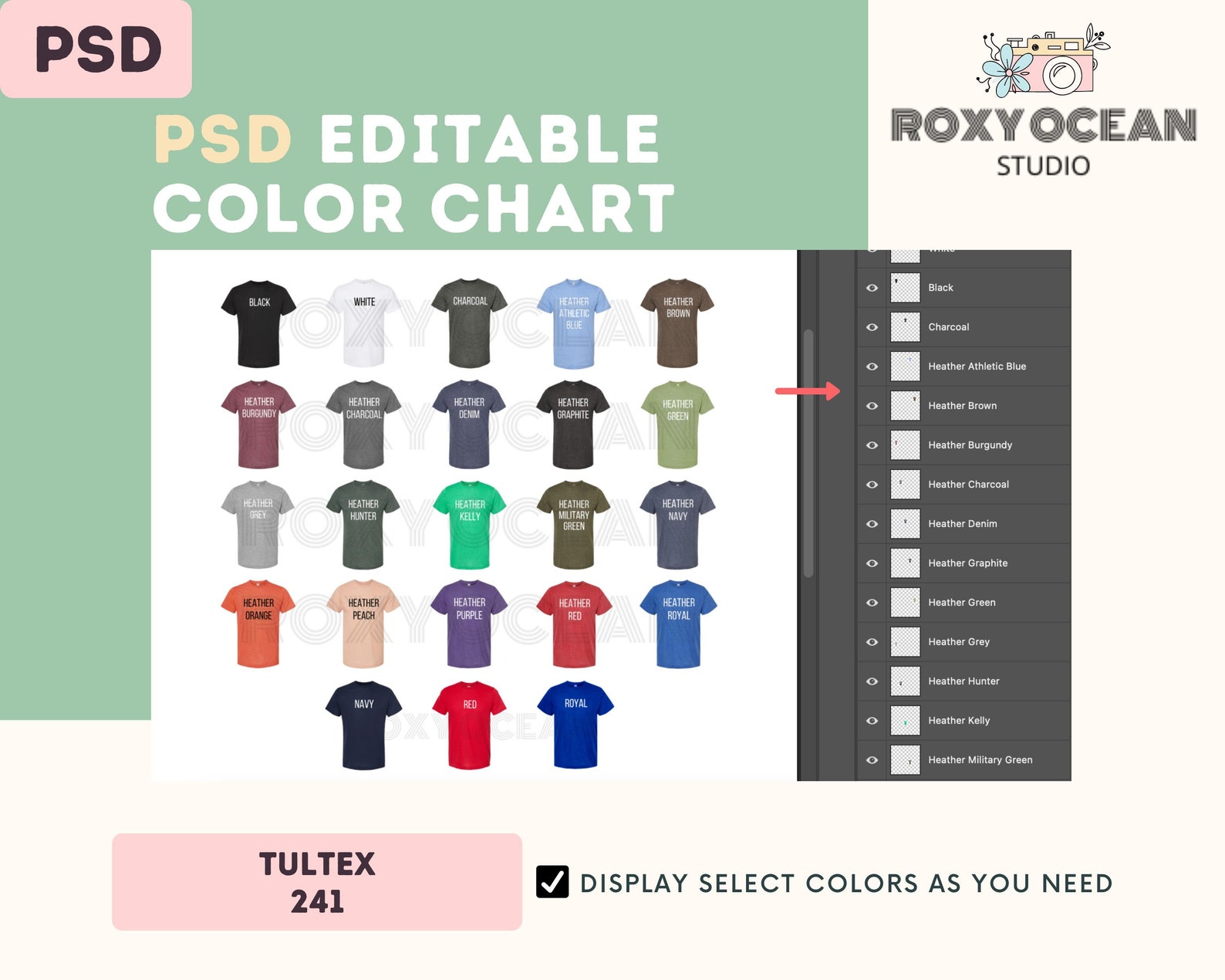 Tultex 241 Color Size Chart EDITABLE Canva Template 241 Unisex Poly ...