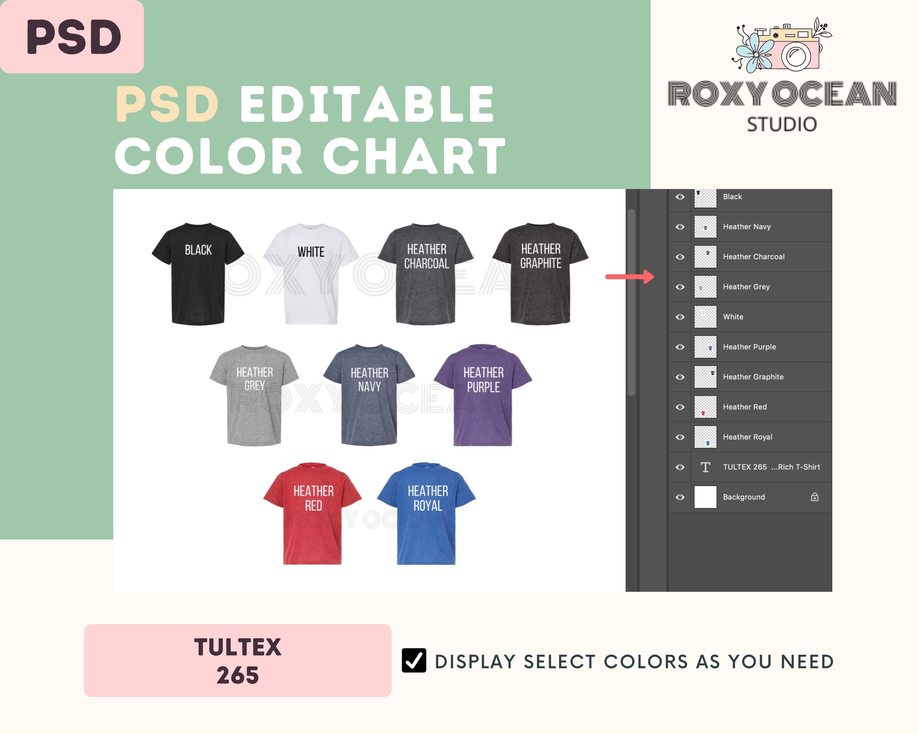 Tultex 265 Color + Size Chart | EDITABLE Canva Template | 265 Youth ...