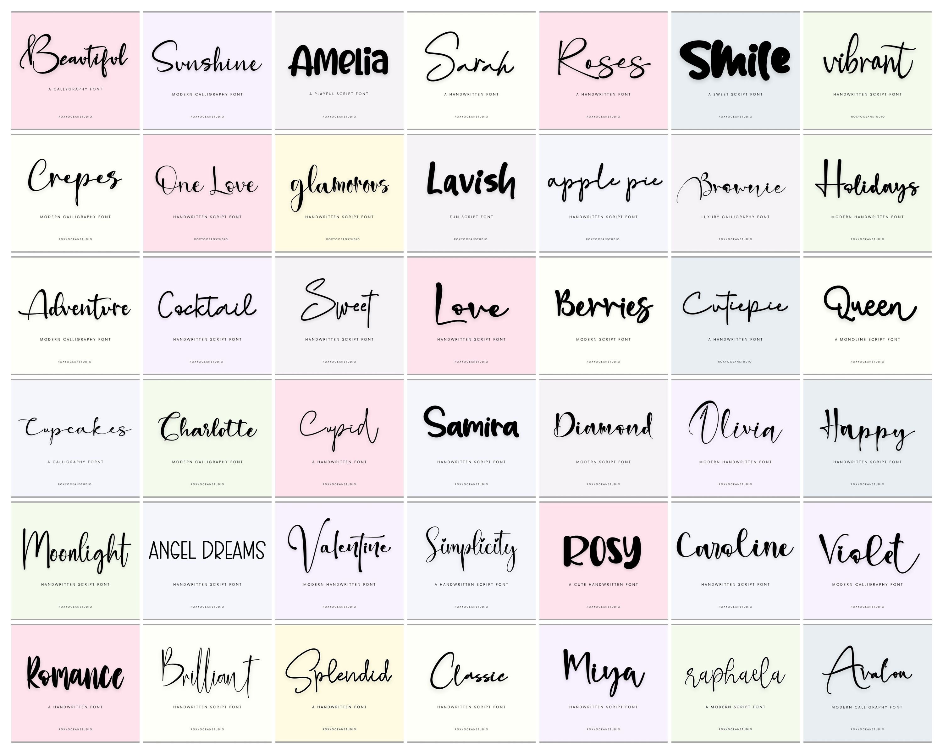 Valentine's Day Fonts Font Bundle Cute Fonts Love - Etsy