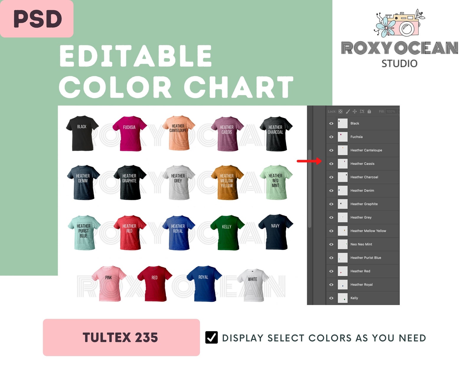 Tultex 235 Color Chart 235TC Color and Size Chart Digital - Etsy