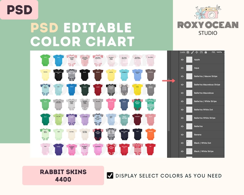 Rabbit Skins 4400 Color + Size Chart | EDITABLE Canva Template | 4400 ...