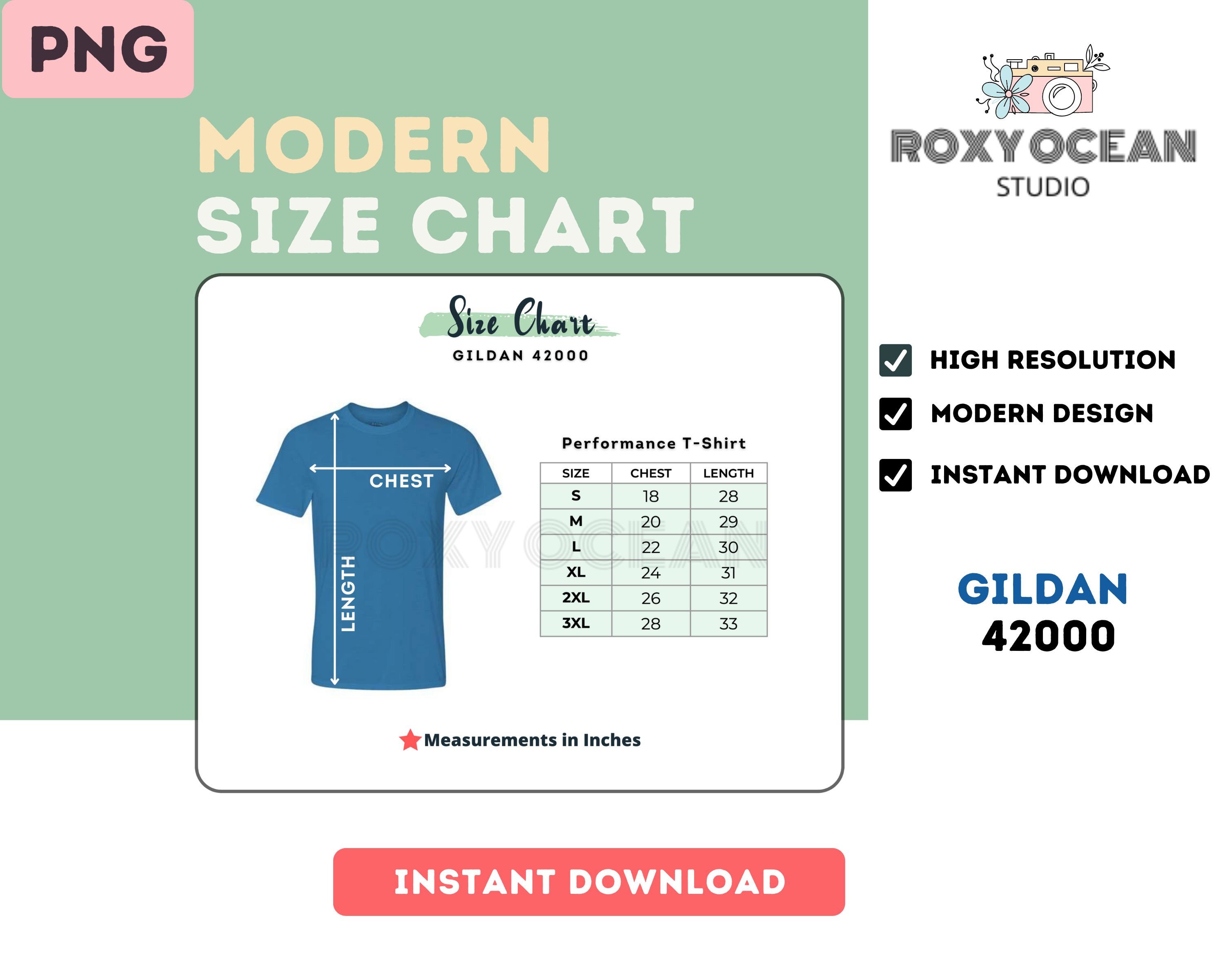 G420 Color + Size Chart | EDITABLE Canva Template | G420 Performance T ...