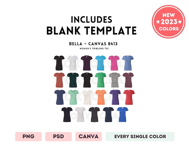 Bella Canvas 8413 Color Size Chart EDITABLE Canva Template 8413 Women's ...