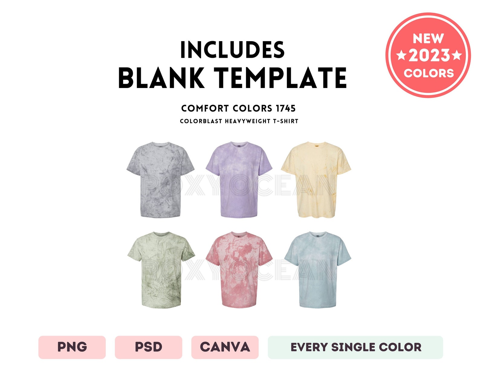 Comfort Colors 1745 Color Size Chart EDITABLE Canva Template 1745 ...