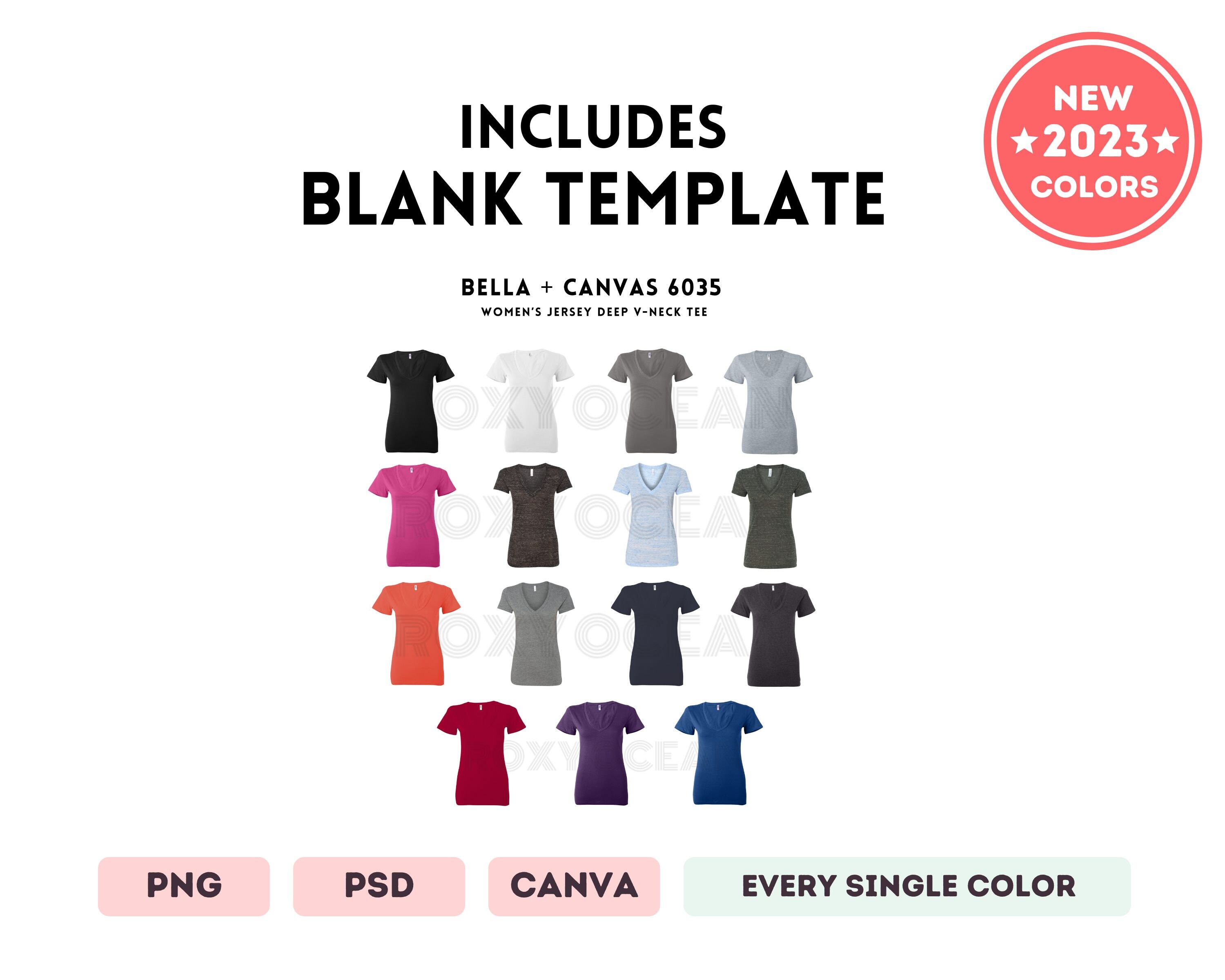 Bella Canvas 6035 Color Size Chart EDITABLE Canva Template 6035 Jersey ...