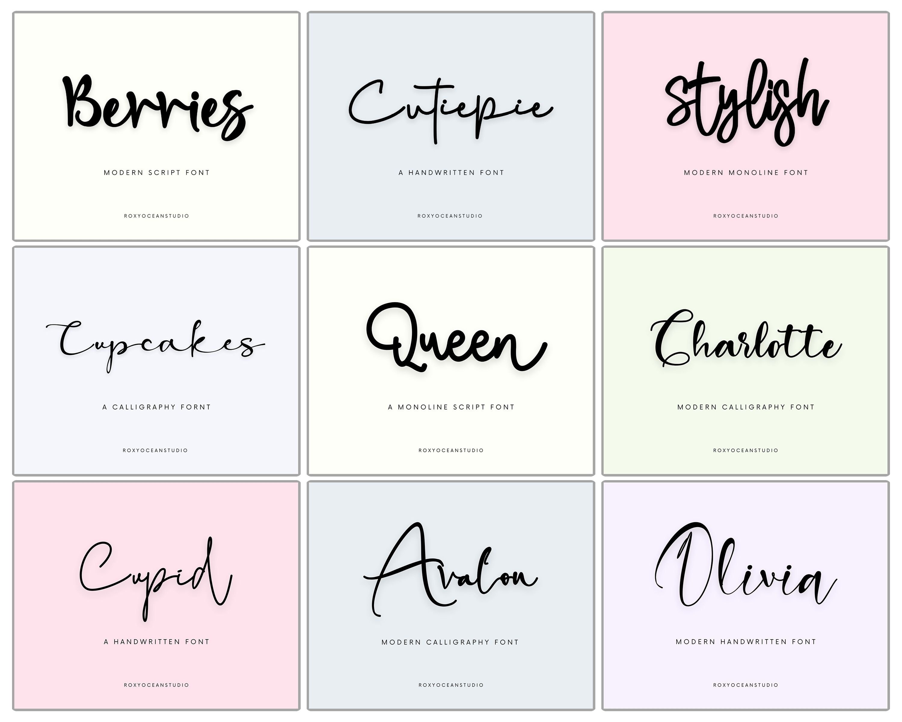 Valentine's Day Fonts Font Bundle Cute Fonts Love - Etsy