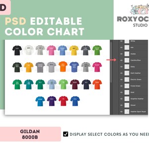 G800B Color + Size Chart | EDITABLE Canva Template | G800B Dryblend ...