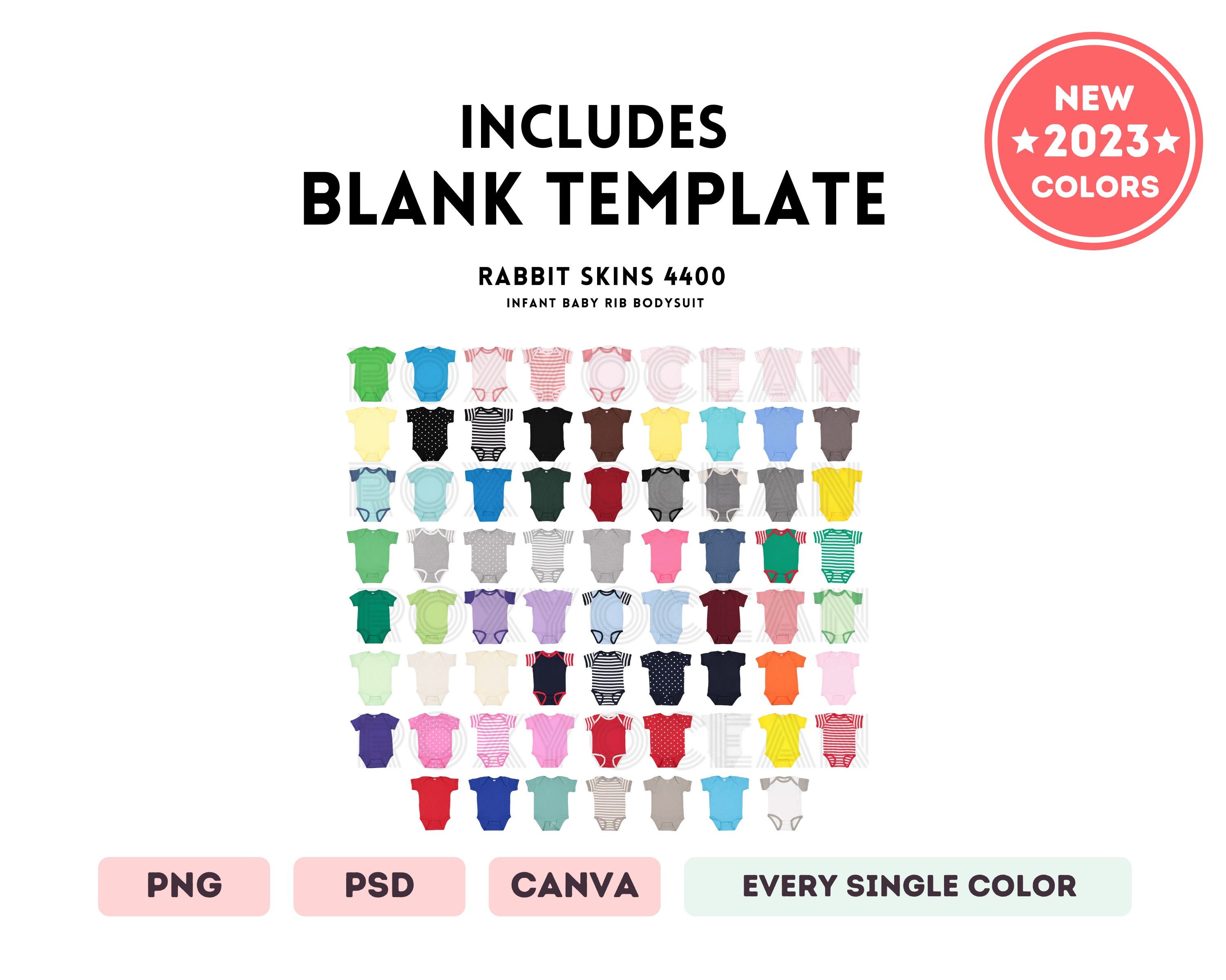 Rabbit Skins 4400 Color Size Chart EDITABLE Canva Template 4400 Infant ...