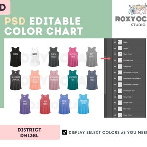 District DM138L Color + Size Chart | EDITABLE Canva Template | DM138L ...