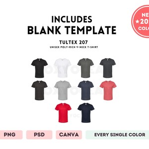 Tultex 207 Color Size Chart EDITABLE Canva Template 207 - Etsy