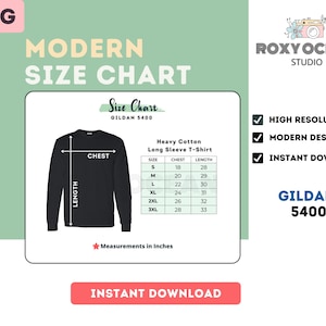 G540 Color + Size Chart | EDITABLE Canva Template | G540 Heavy Cotton ...