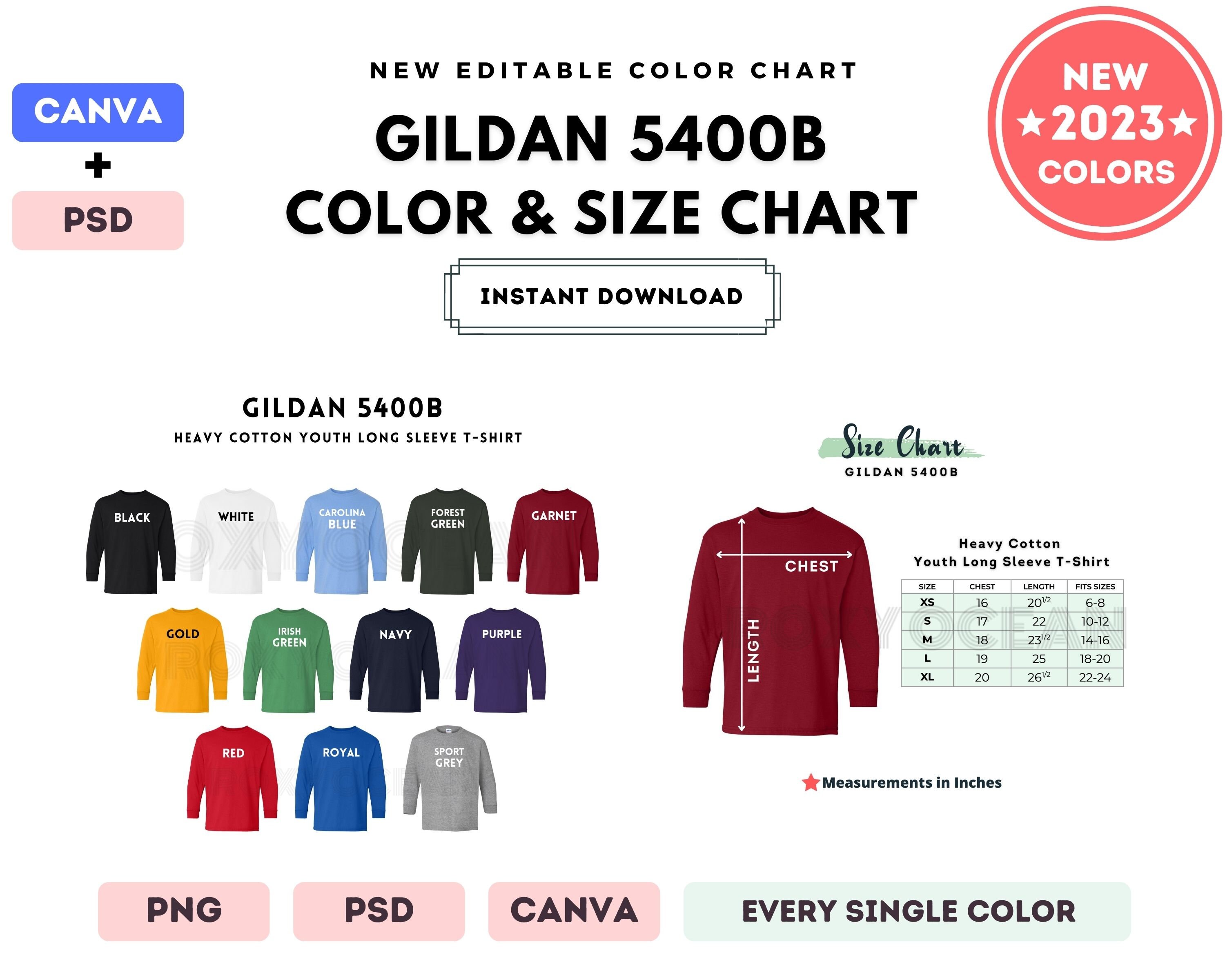G540B Color Size Chart EDITABLE Canva Template G540B - Etsy Canada