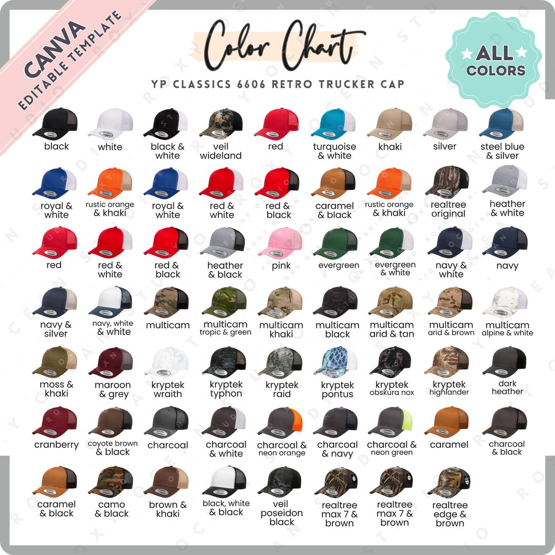 YP Classics 6606 Color Chart | EDITABLE Canva Template | YP Classics ...