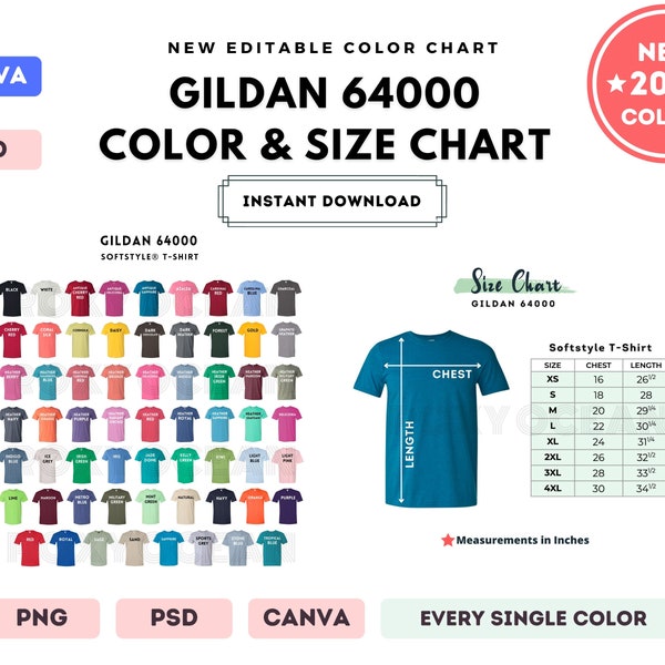 Jiffy Shirts Color Chart - Etsy