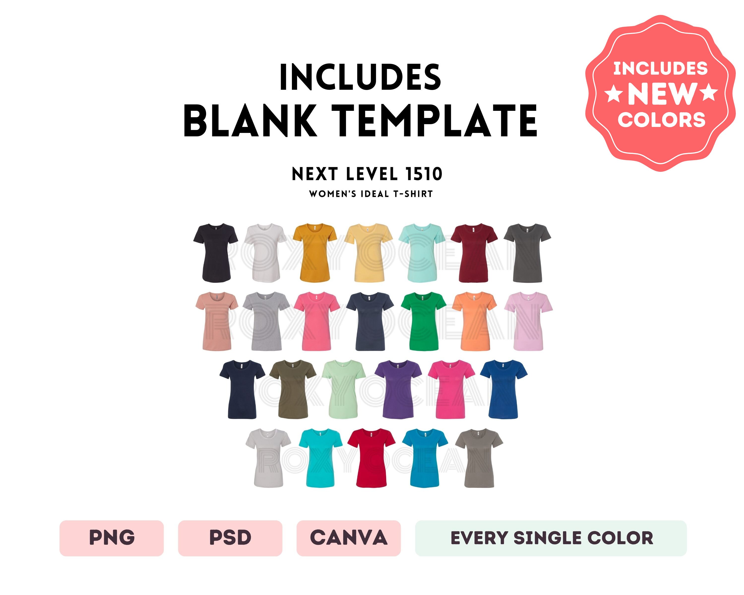 Next Level 1510 Color + Size Chart | EDITABLE Canva Template | 1510 ...