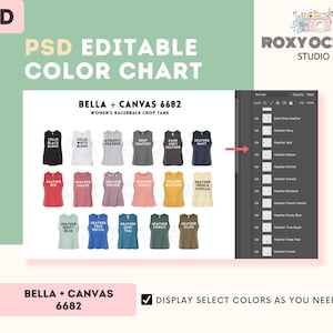 Bella Canvas 6682 Color + Size Chart | EDITABLE Canva Template | 6682 ...