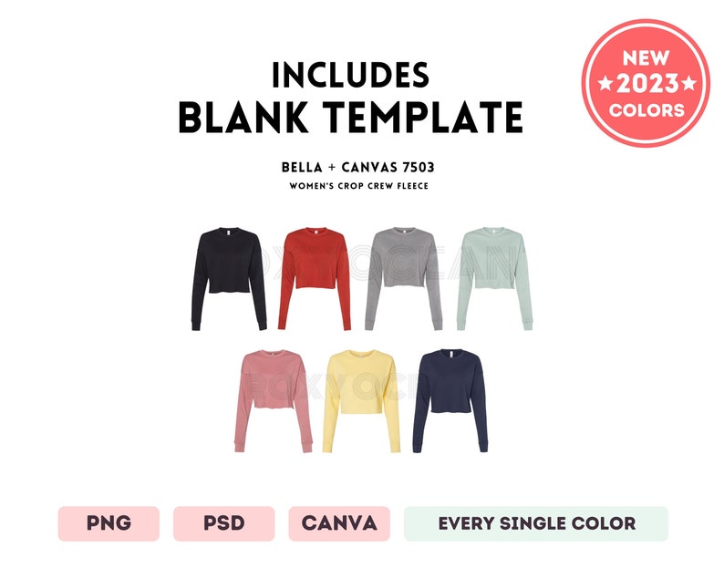 Bella Canvas 7503 Color Size Chart EDITABLE Canva Template - Etsy