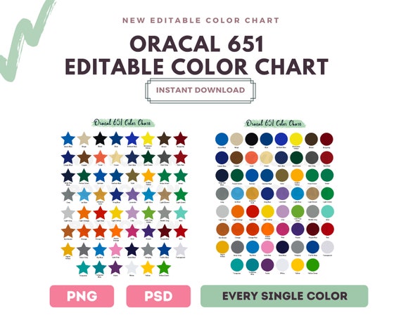 Oracal 651 Color Chart Vinyl Color Chart for Your Etsy Shop | Etsy India