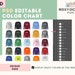 G540 Color + Size Chart | EDITABLE Canva Template | G540 Heavy Cotton ...