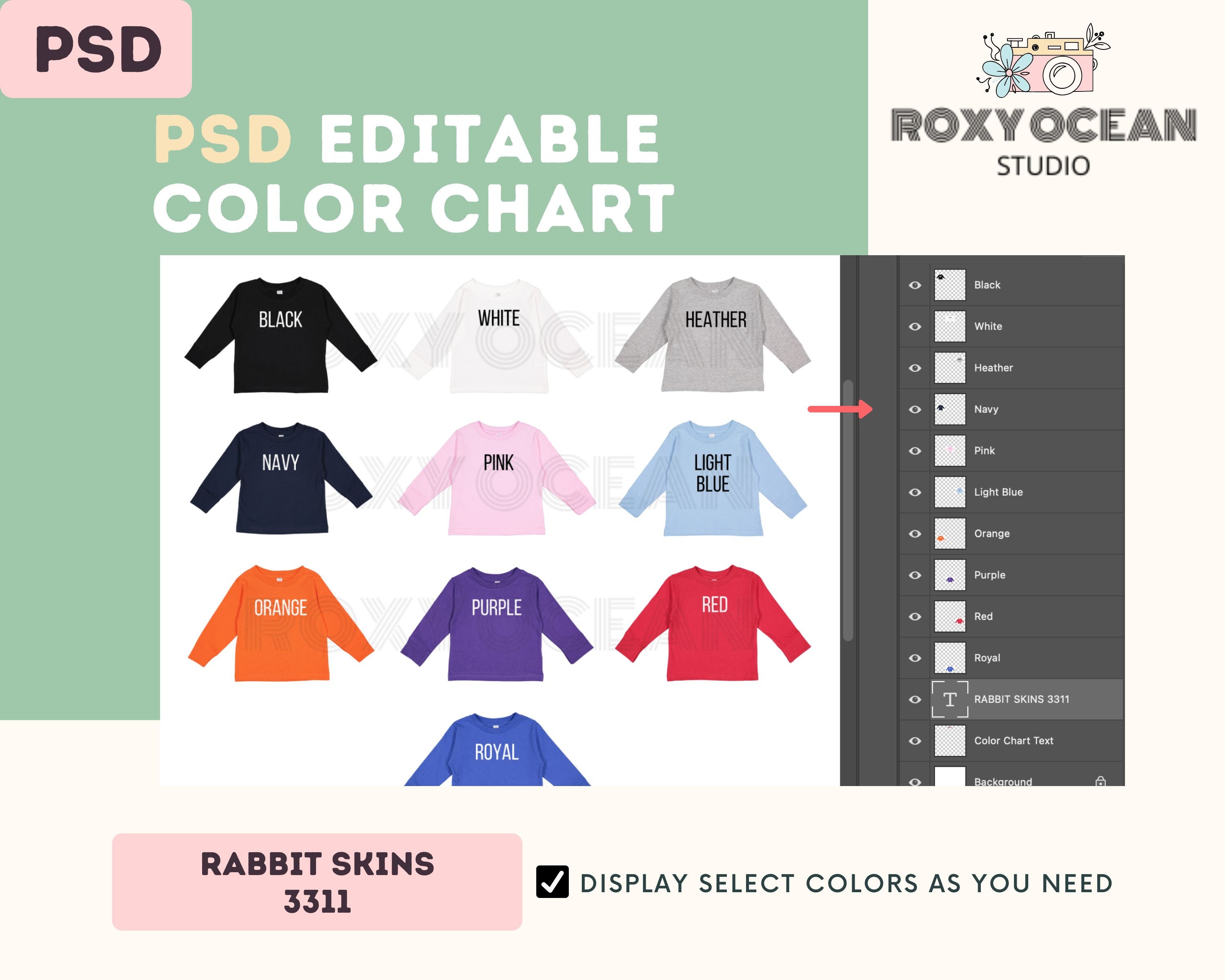 Rabbit Skins 3311 Color + Size Chart | EDITABLE Canva Template | 3311 ...
