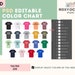 Tultex 235 Color + Size Chart | EDITABLE Canva Template | 235 Youth ...