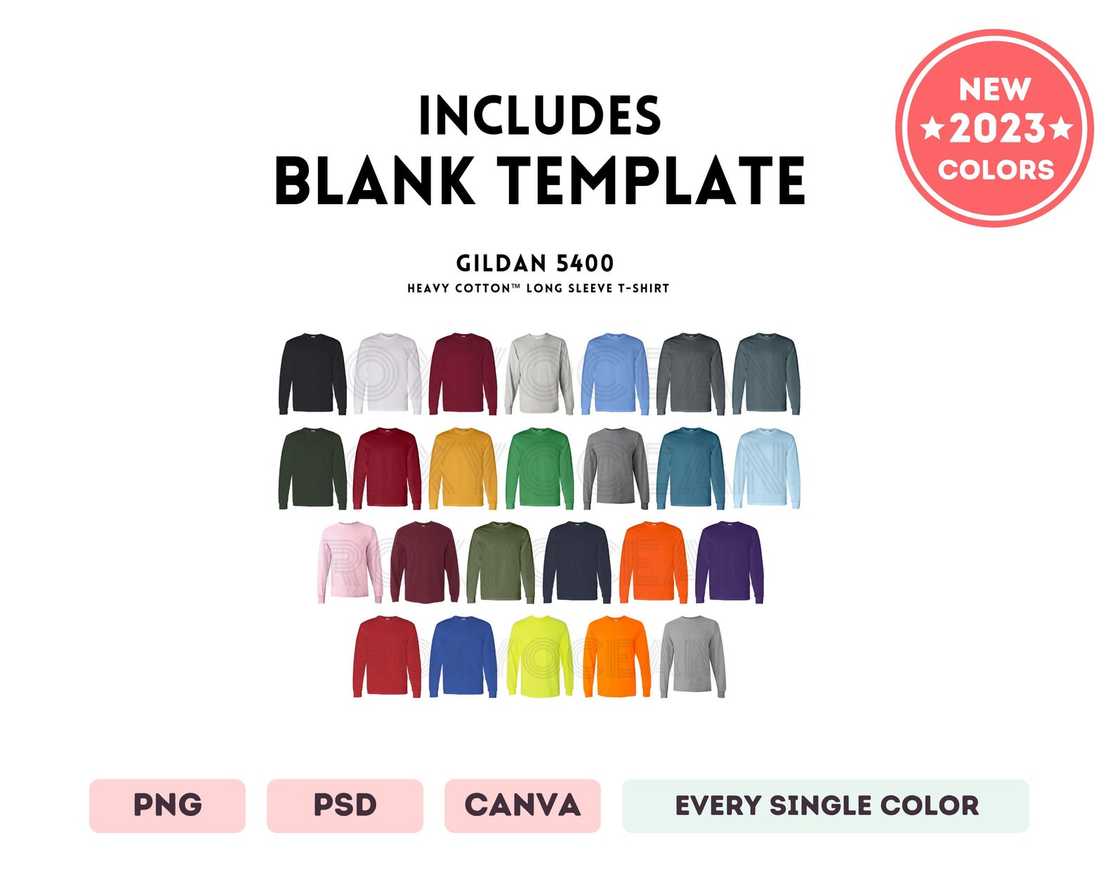 G540 Color Size Chart EDITABLE Canva Template G540 Heavy - Etsy