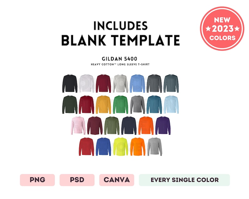 G540 Color Size Chart EDITABLE Canva Template G540 Heavy - Etsy
