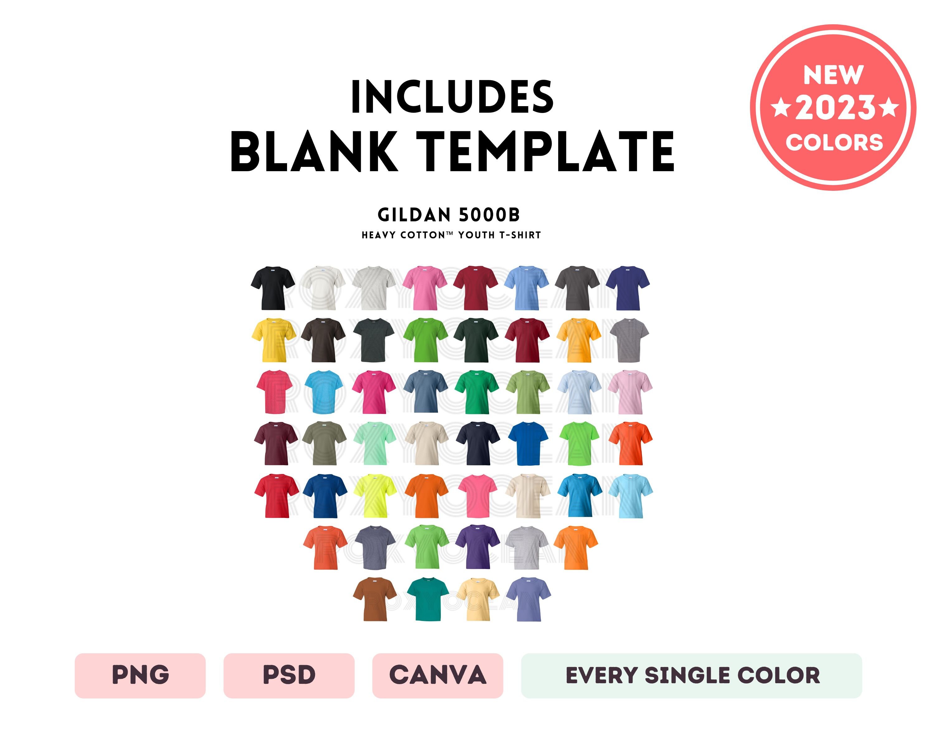 G500B Color Size Chart EDITABLE Canva Template G500B - Etsy