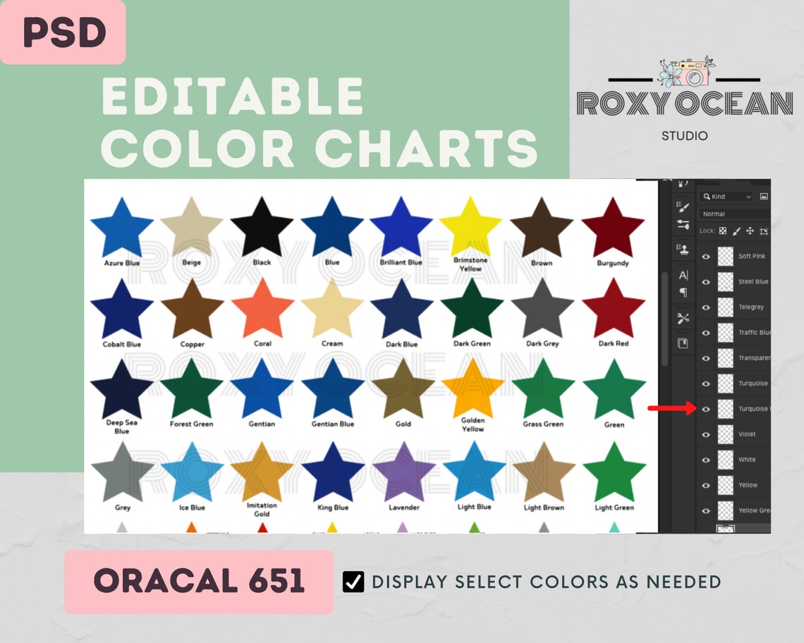 Oracal 651 Color Chart Vinyl Color Chart for Your Etsy Shop - Etsy