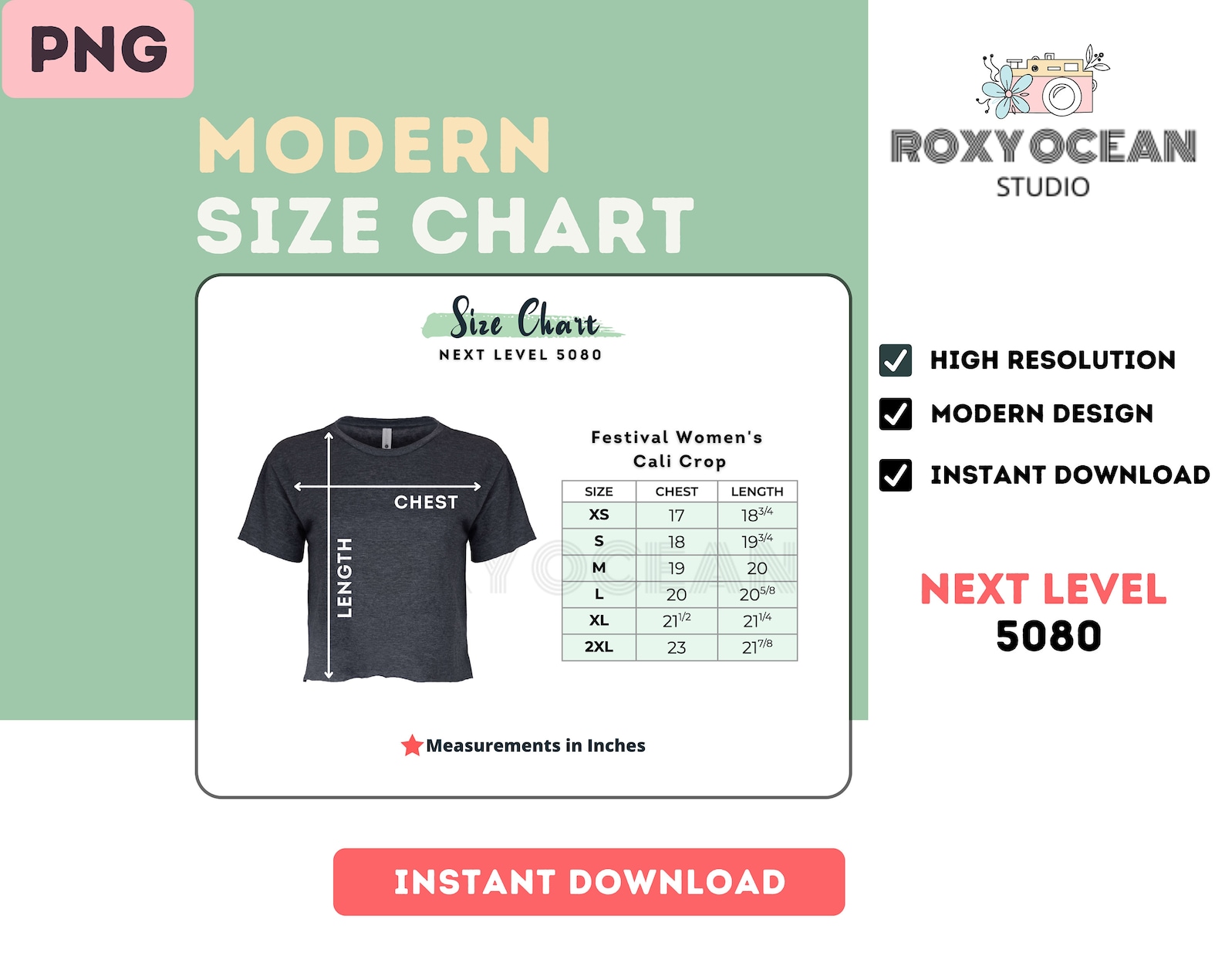 Next Level 5080 Color + Size Chart | EDITABLE Canva Template | 5080 ...