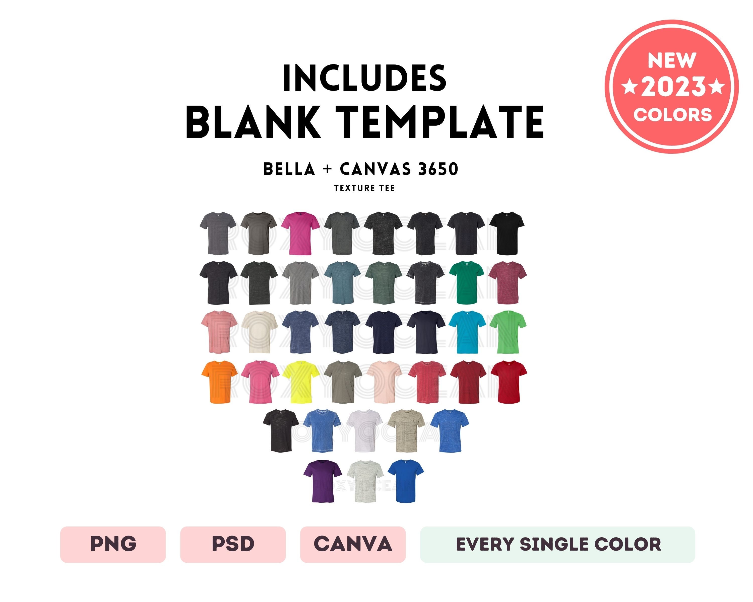 Bella Canvas 3650 Color Size Chart EDITABLE Canva Template - Etsy