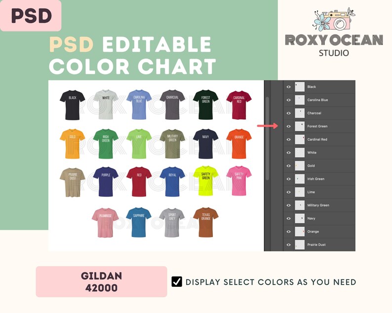 G420 Color + Size Chart | EDITABLE Canva Template | G420 Performance T ...