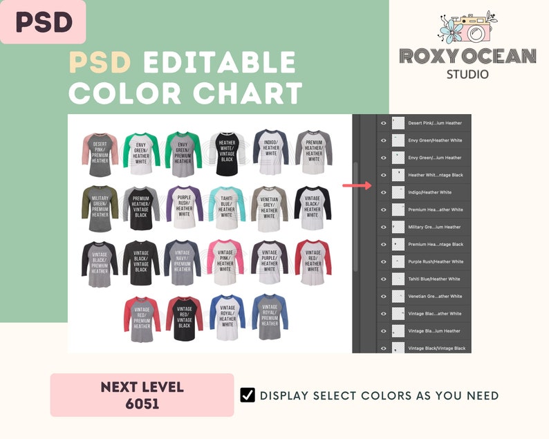 Next Level 6051 Color Size Chart EDITABLE Canva Template 6051 Unisex ...