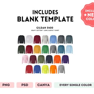 G540 Color + Size Chart | EDITABLE Canva Template | G540 Heavy Cotton ...