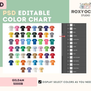 G500B Color + Size Chart | EDITABLE Canva Template | G500B Heavy Cotton ...