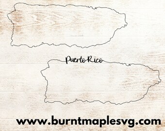 Puerto Rico Outline - Etsy