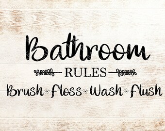 Bathroom Rules Svg - Etsy